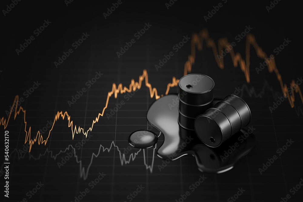 Growth diagram crude oil stock price graph of energy market business on ...