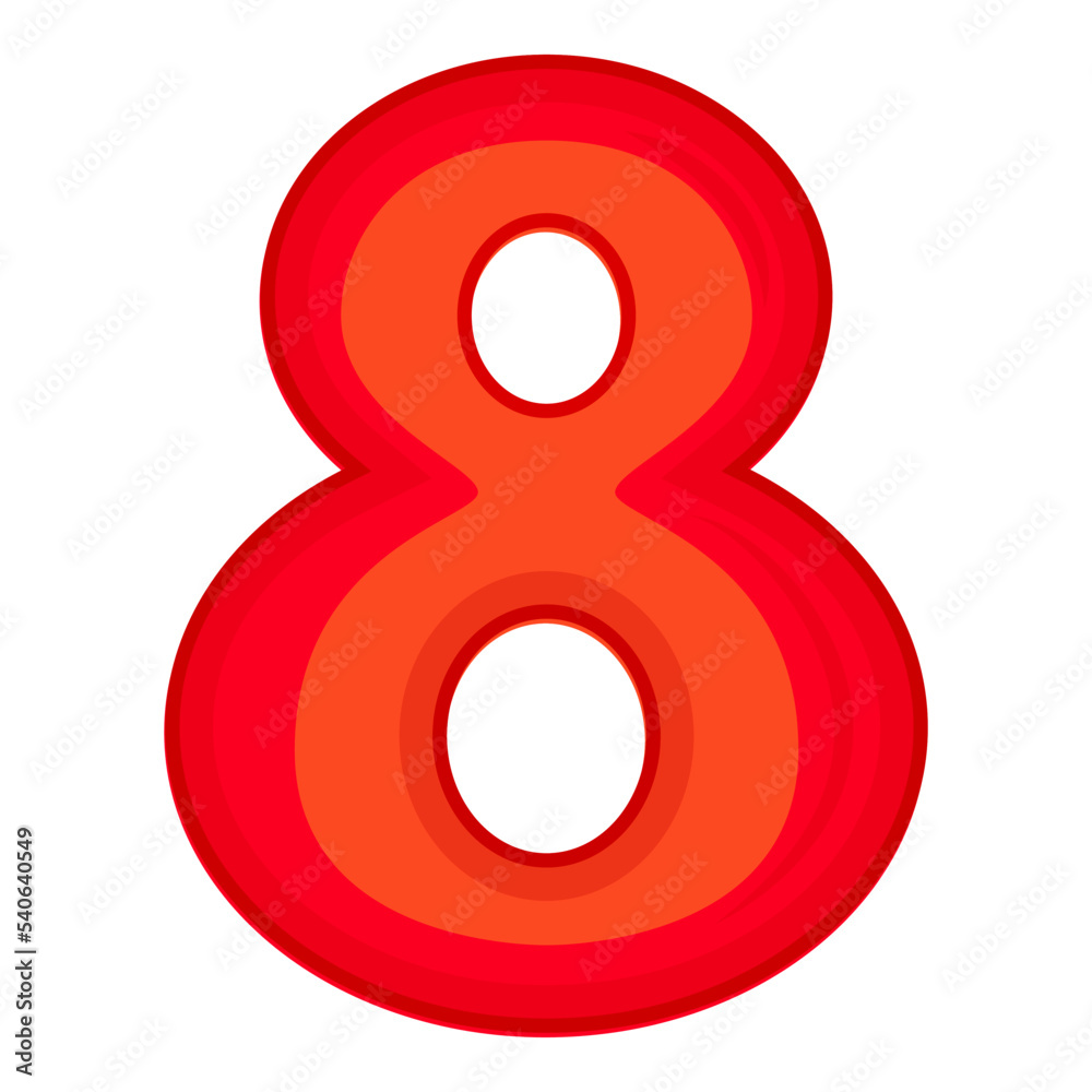 8, cartoon Arabic numerals. The ten digits of the Arabic numerals from ...