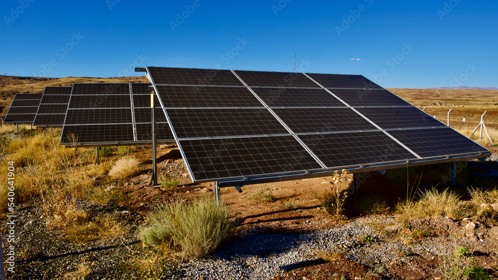 Solar Energy production fields. Large-scale solar farms. Sustainable ...