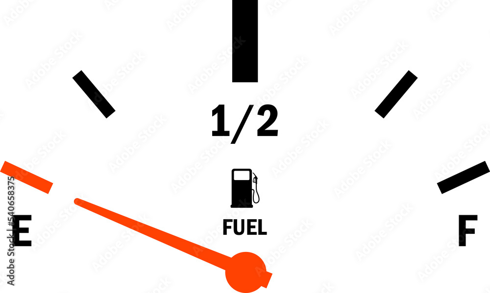 Fuel gauge scale and fuel meter. Fuel indicator. Gas tank gauge ...