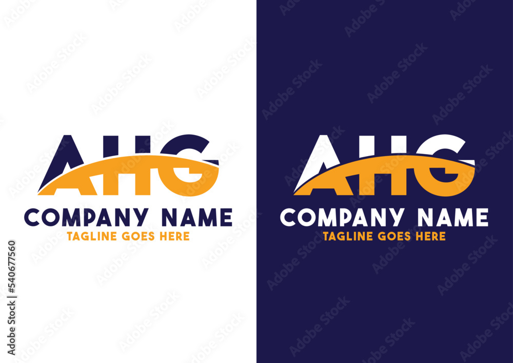 Letter AHG logo design vector template, AHG logo Stock Vector | Adobe Stock