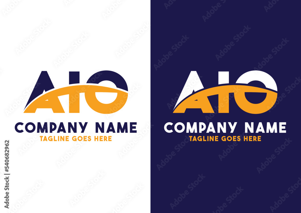 Letter AIO logo design vector template, AIO logo Stock Vector | Adobe Stock
