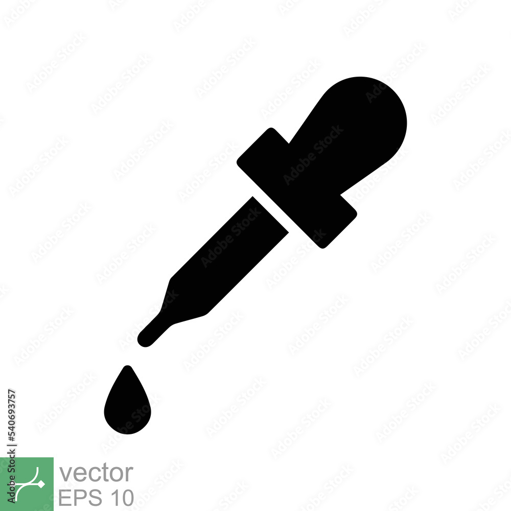 Dropper icon. Simple flat style. Pipette, eye drop, medicine, bottle ...