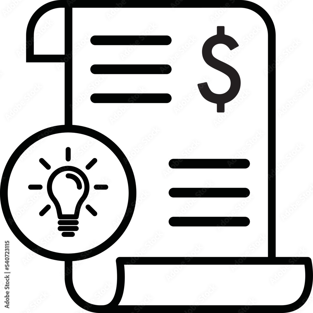 Electricity utility bill icon. Clipart vector concept isolated on white ...