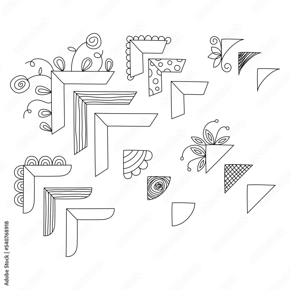 Hand-drawn photo corner doodles Stock Vector | Adobe Stock