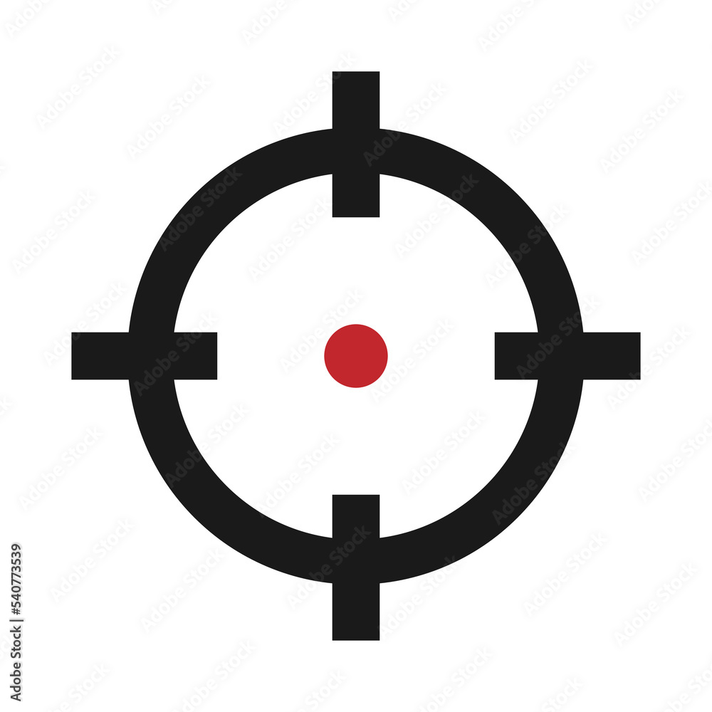 Target destination with red dot icon. Aim sniper shoot. Focus cursor ...