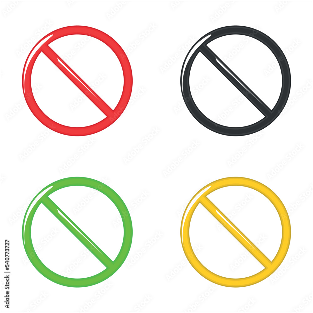 vector stop sign icon. No sign, red warning isolated. Vector ...