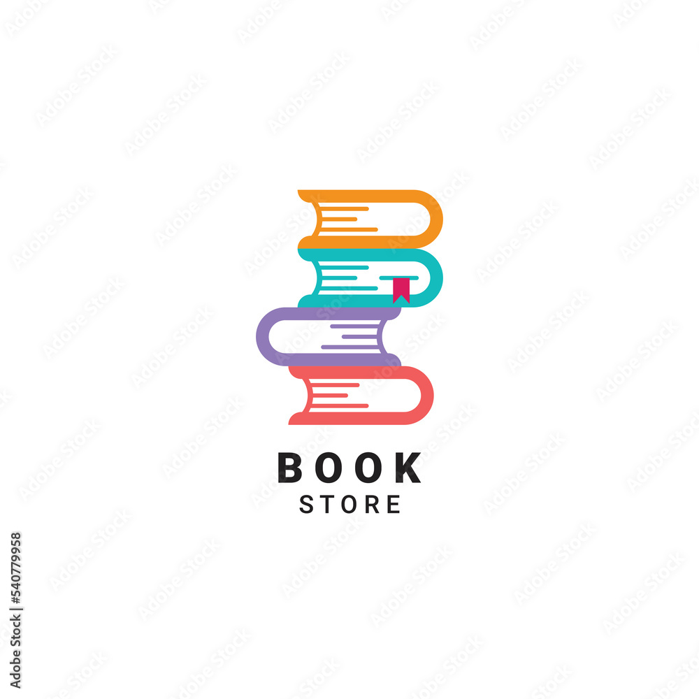 book store logo colorful vector design.book logo with letters bs Stock ...