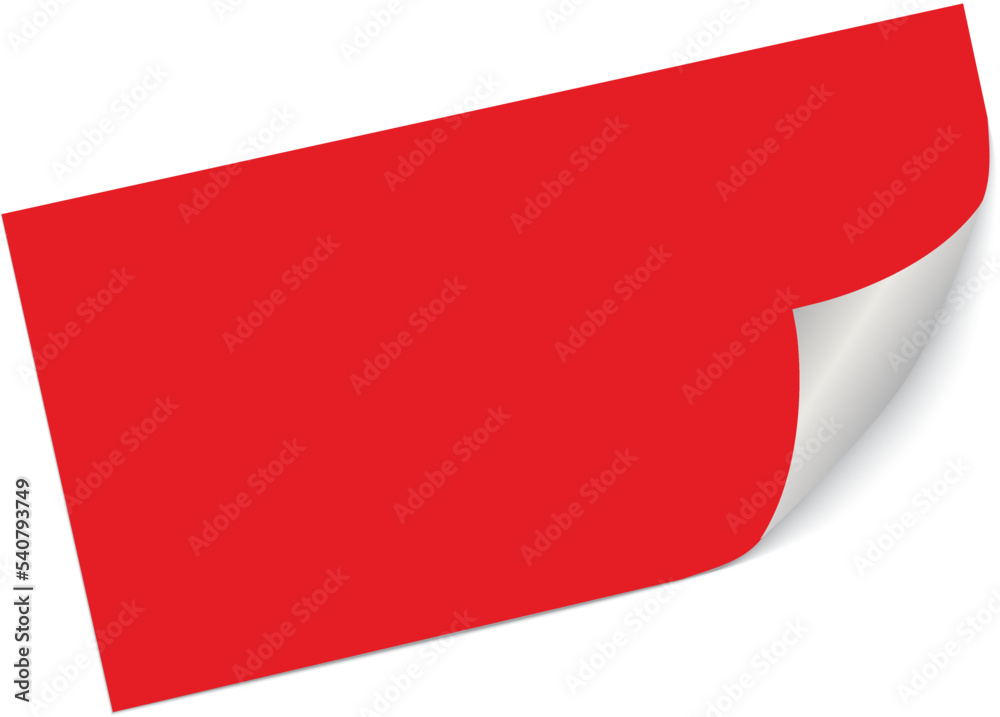 vector illustration of red sticker label banner on white background ...