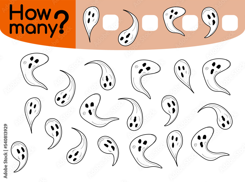 Counting game for preschool children vector illustration. Educational ...