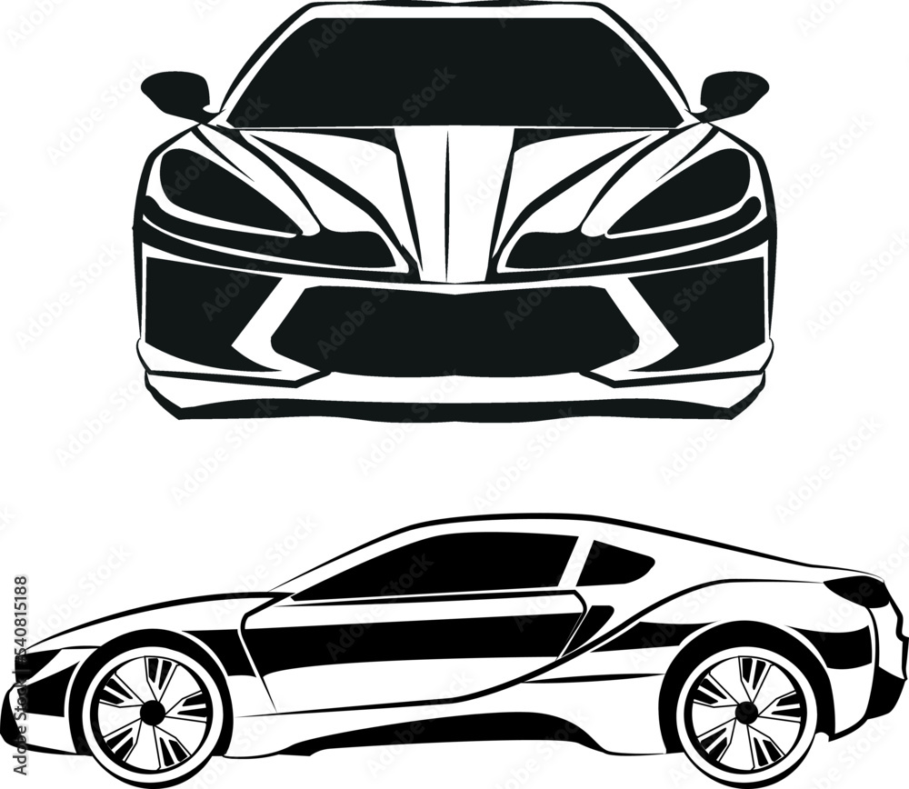 AUTO DEPORTIVO LOGO VECTOR SILUETA ICONO DE LUJO Stock Vector | Adobe Stock