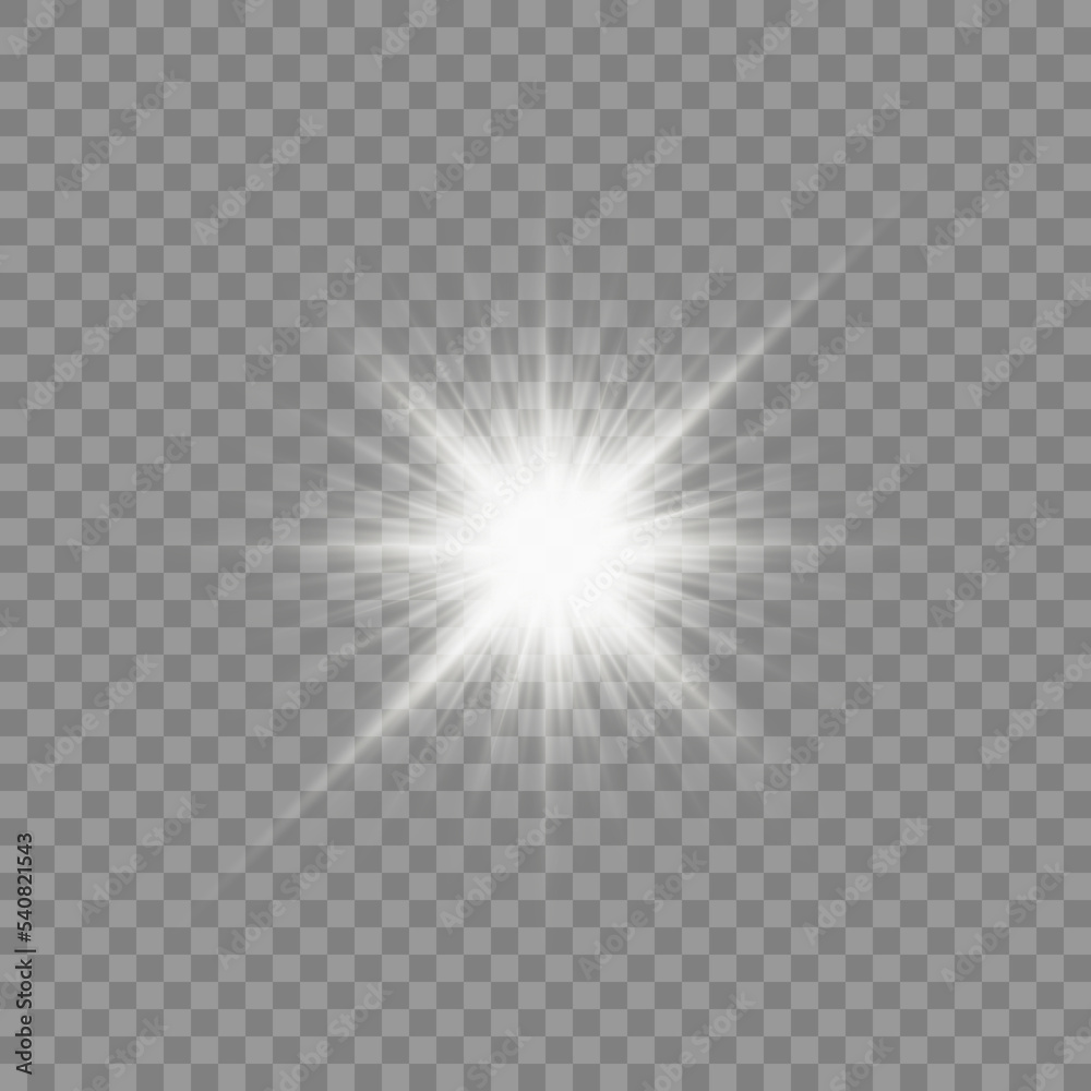 Vector transparent sunlight special lens flare light effect. PNG. Stars ...