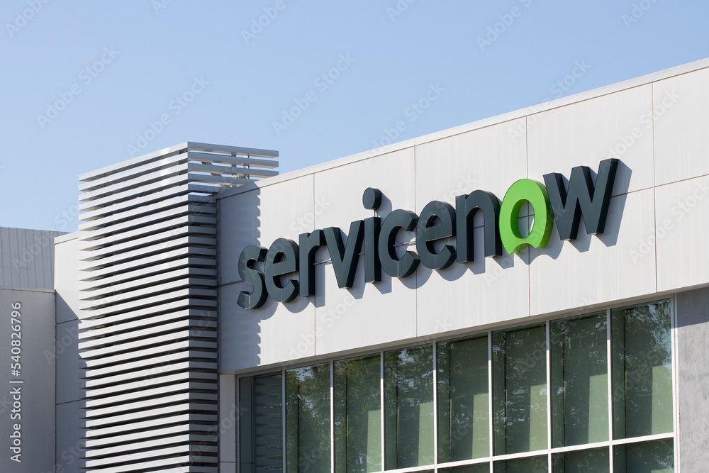 Santa Clara, CA, USA - May 3, 2022: ServiceNow logo is seen at its ...