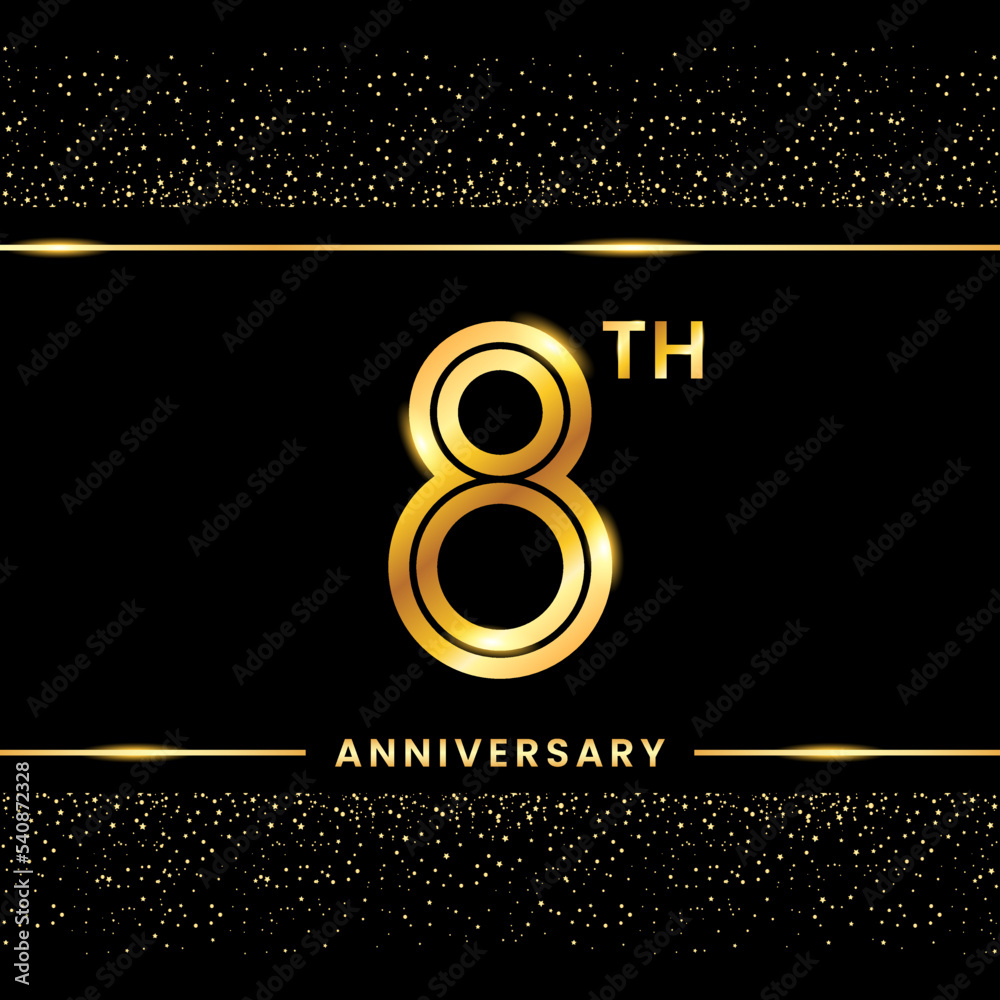 Vector de Stock 8th Anniversary Logotype. Golden Anniversary template ...