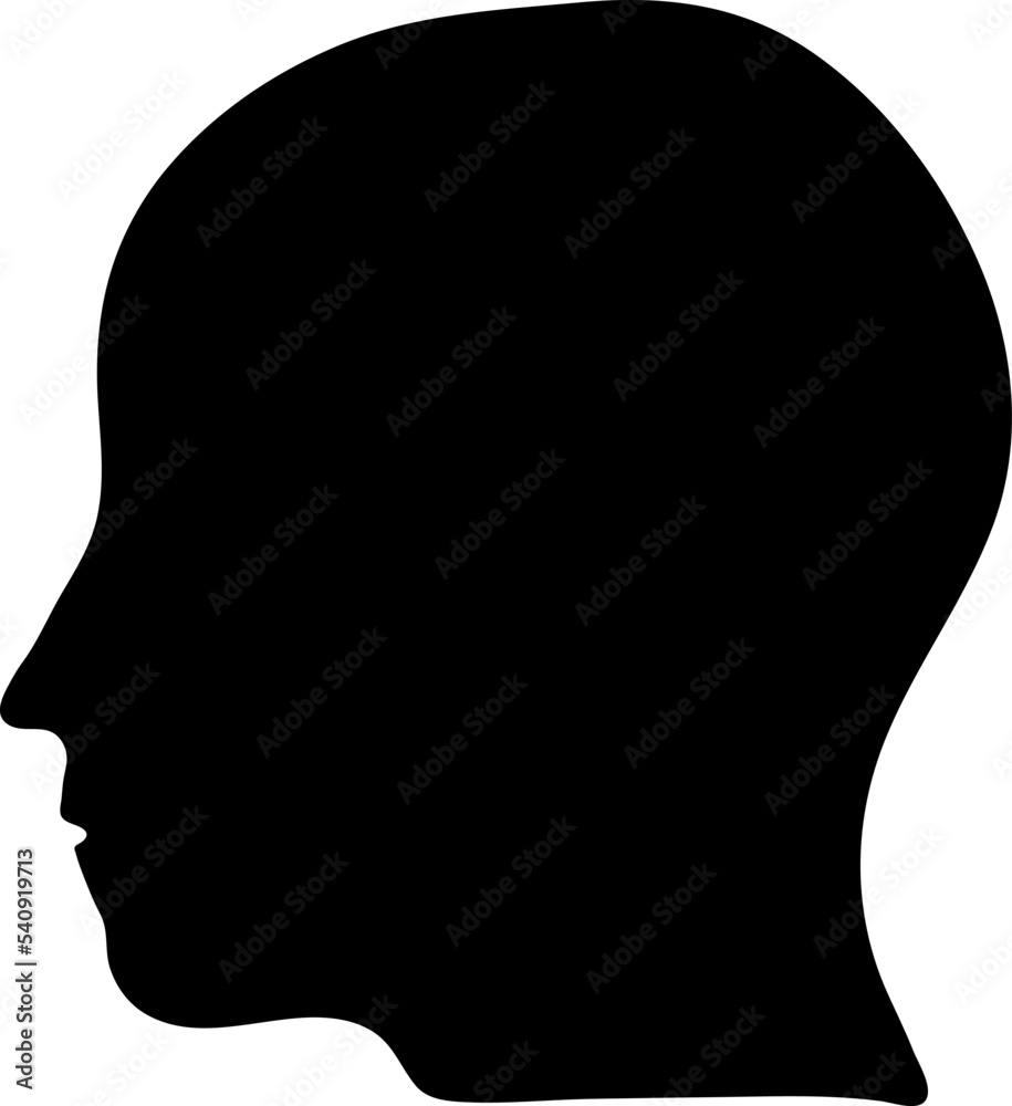 human head icon . Human head profile black shadow silhouette vector ...