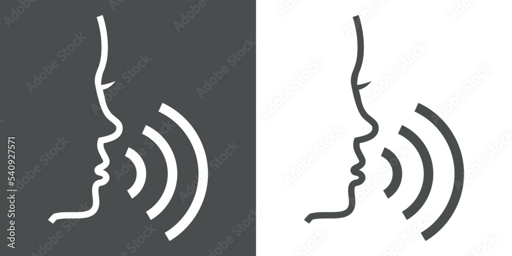 Icono de control de voz. Símbolo reconocimiento de voz. Silueta de ...