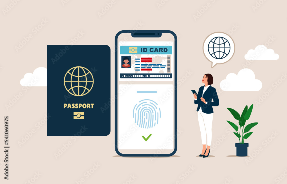 Smart ID card. Biometric documents in smartphone app. Electronic ...