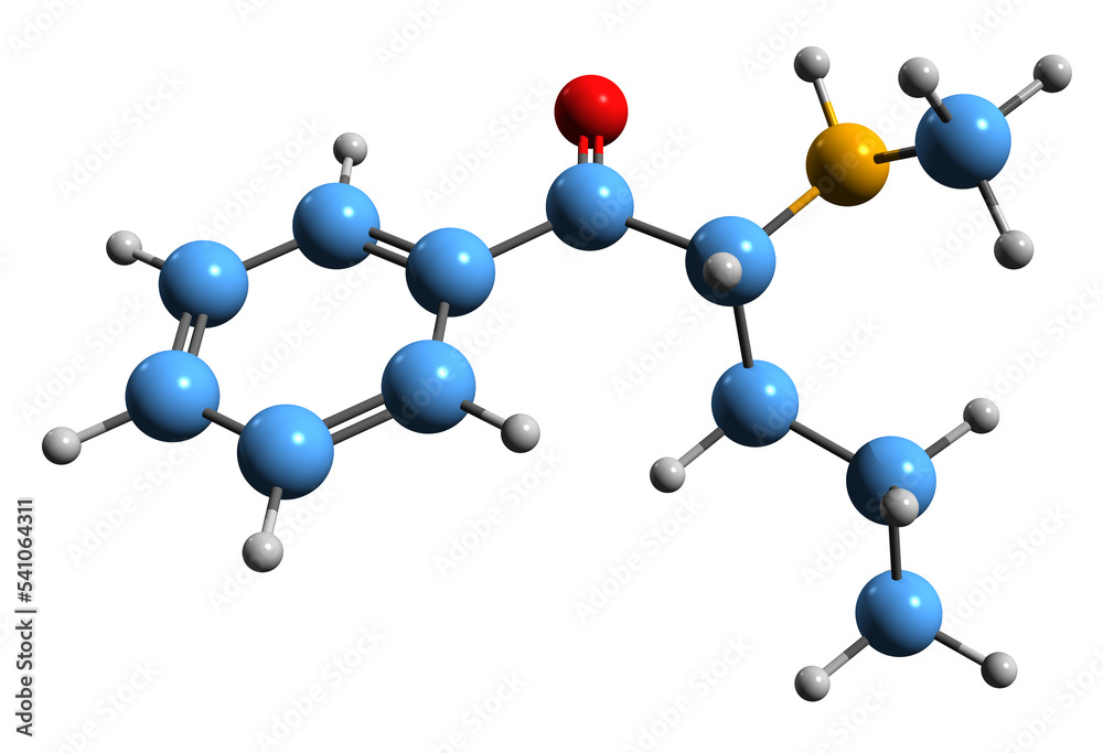 Stock-Illustration „ 3D image of Pentedrone skeletal formula ...
