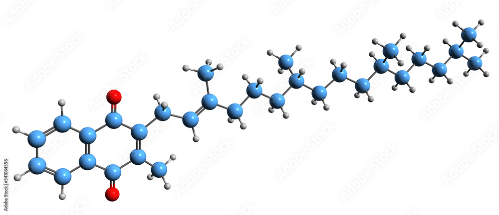 3D image of Phytomenadione skeletal formula - molecular chemical ...