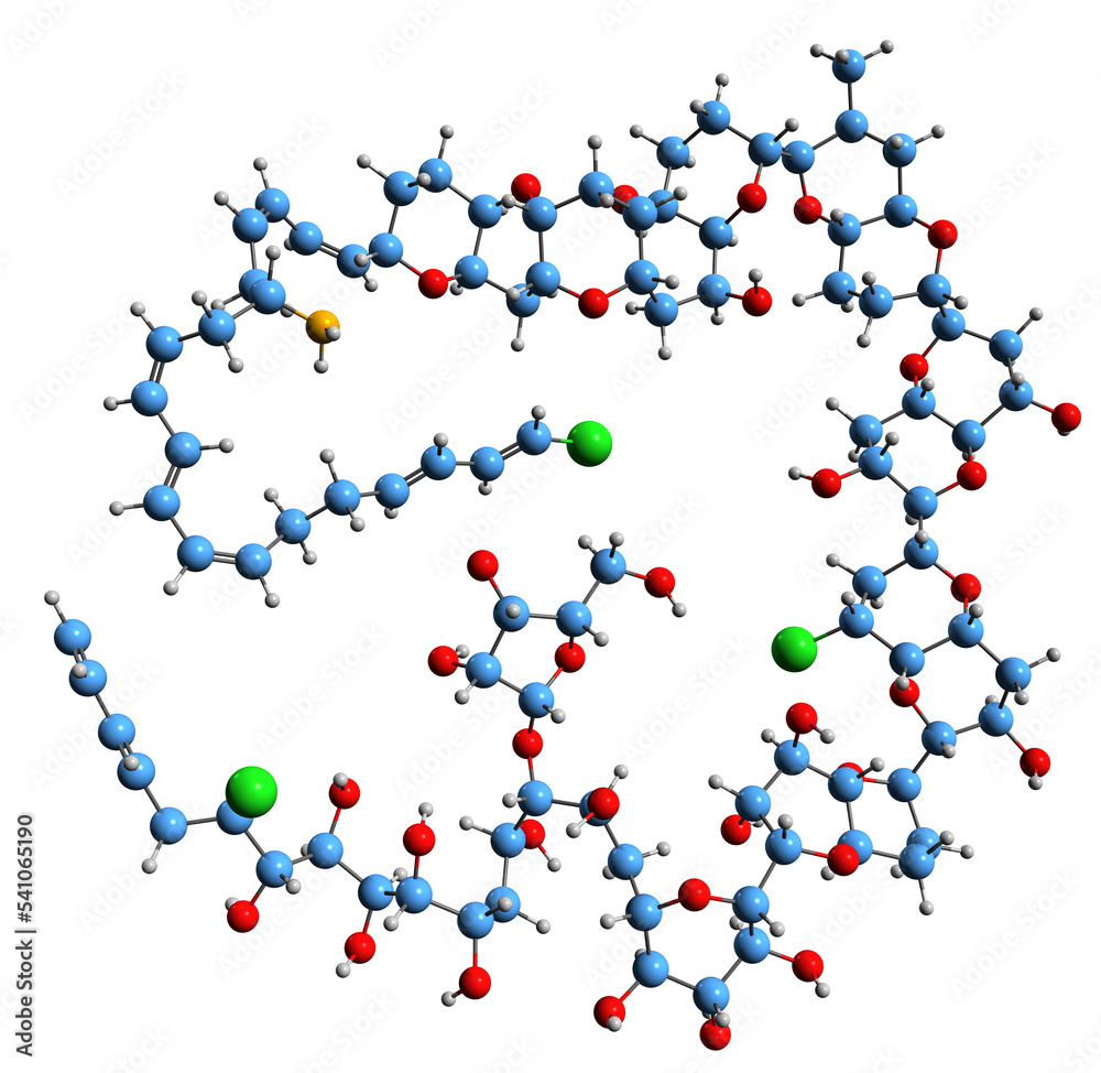 3D image of Prymnesin-2 skeletal formula - molecular chemical structure ...