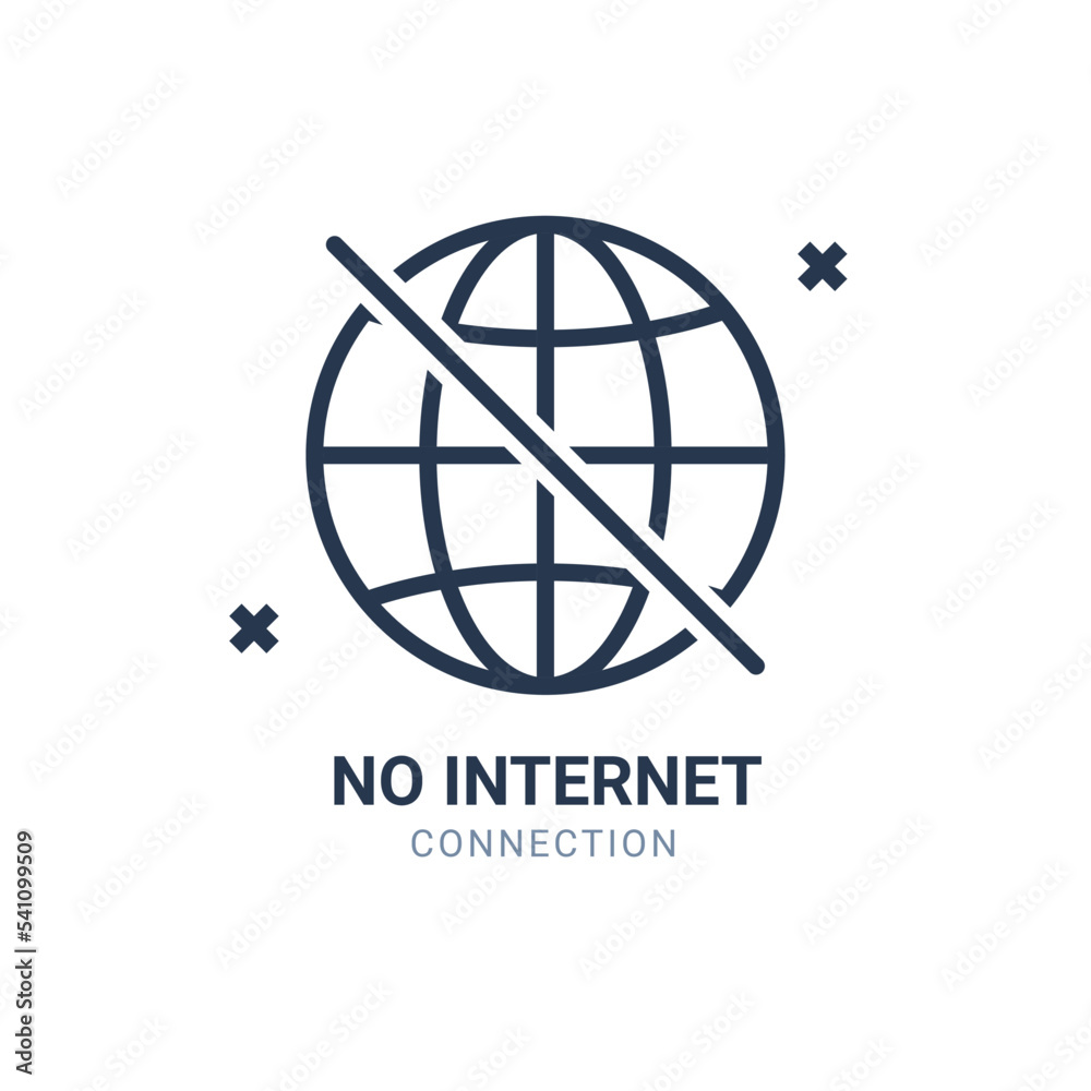 No internet signal access concept forbidden network. Bad connection ...