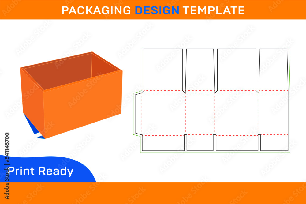 Vector de Stock Make Easy cartoon paper Crates box dieline template and ...