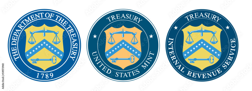 Vector seal of the United States Department of Treasury. Treasury ...