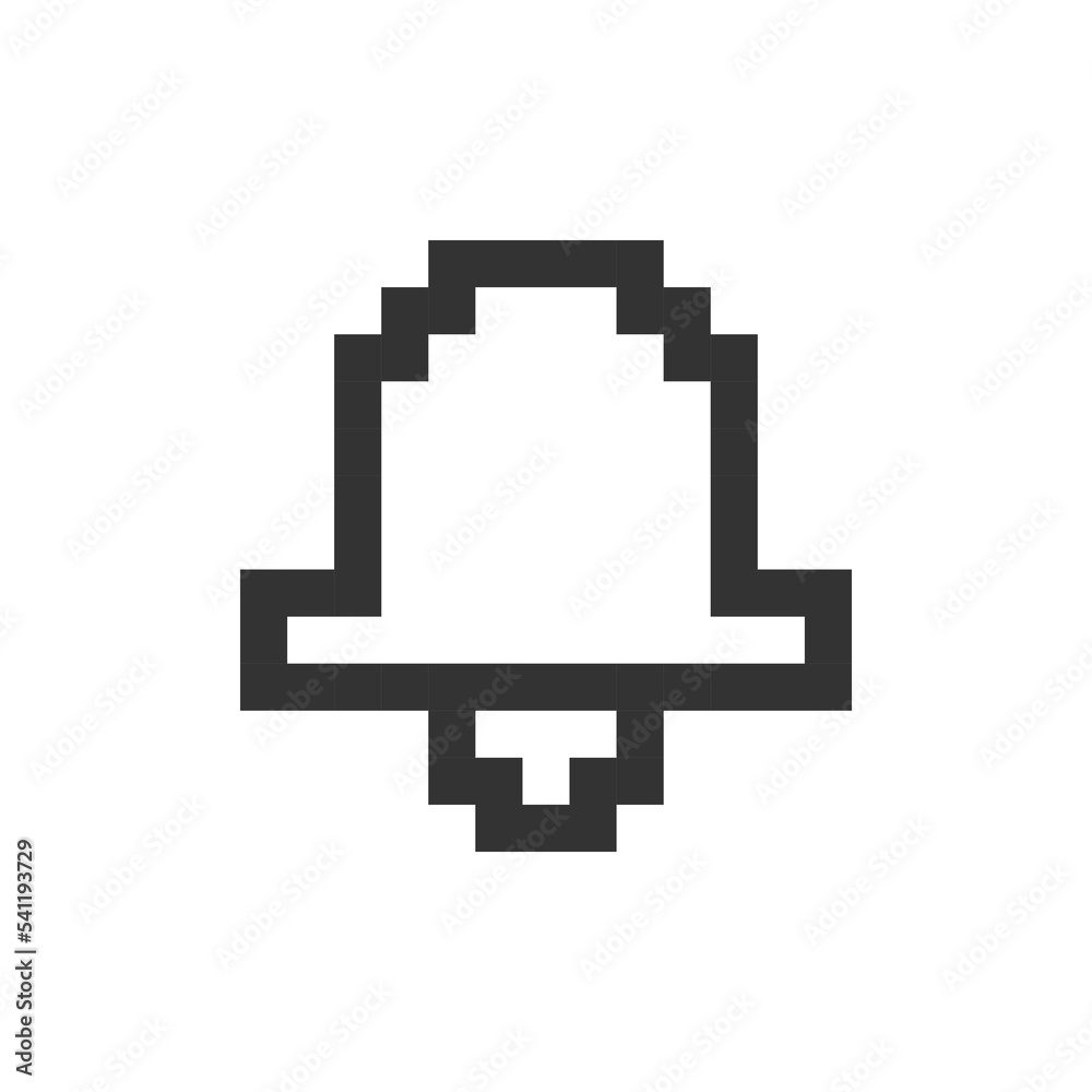 Stock-Vektorgrafik „Notifications pixelated ui icon. Adjusting ringer ...