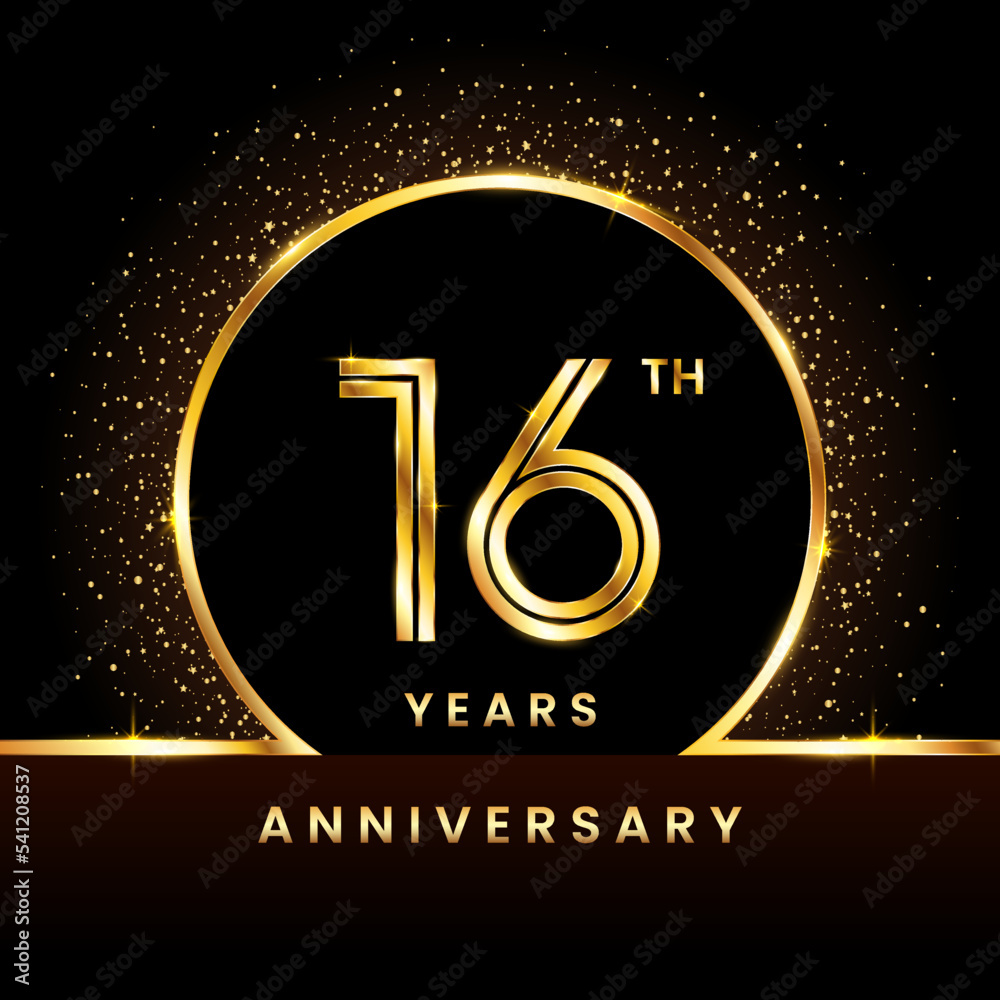 16th Anniversary Logo. Golden Anniversary template design for ...
