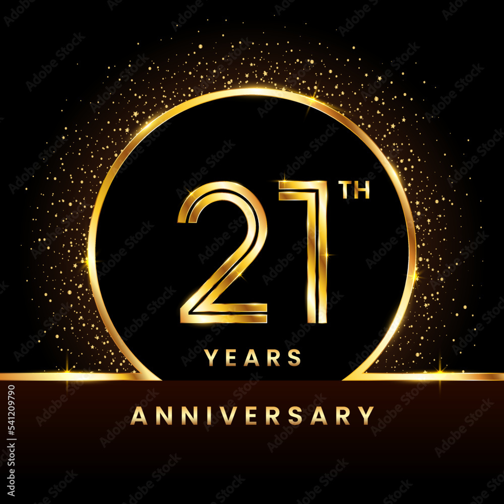 Vector de Stock 21th Anniversary Logo. Golden Anniversary template ...