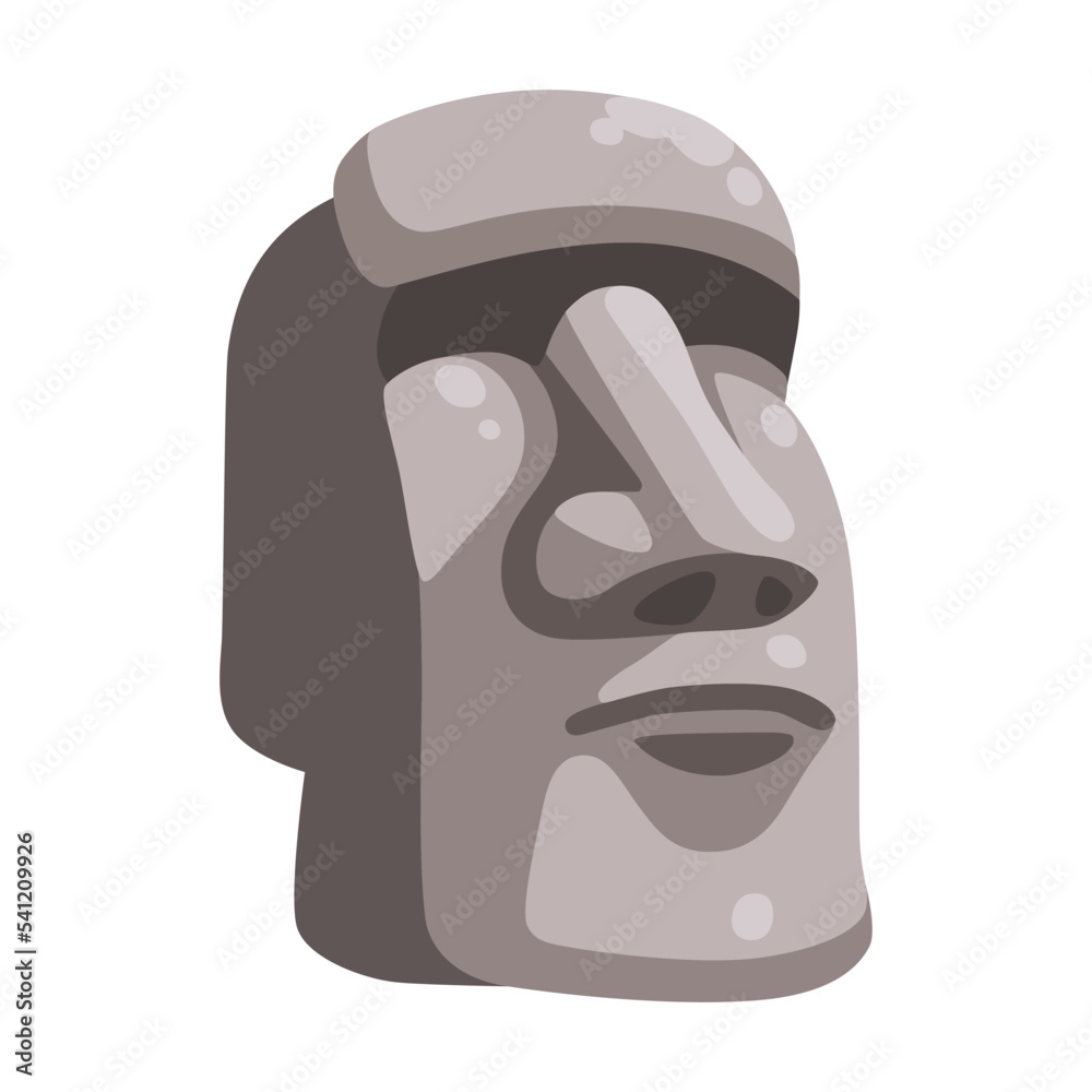 Moai giant stone statues of human figures vector emoji sign design ...