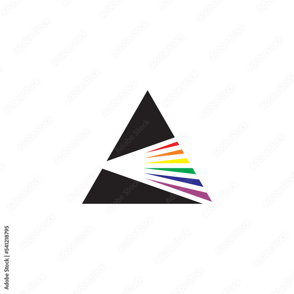 glass prism light spectrum dispersion logo icon Stock Vector | Adobe Stock