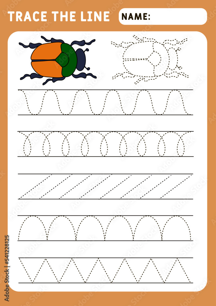 Trace line worksheet for kids. Basic writing. Working pages for ...