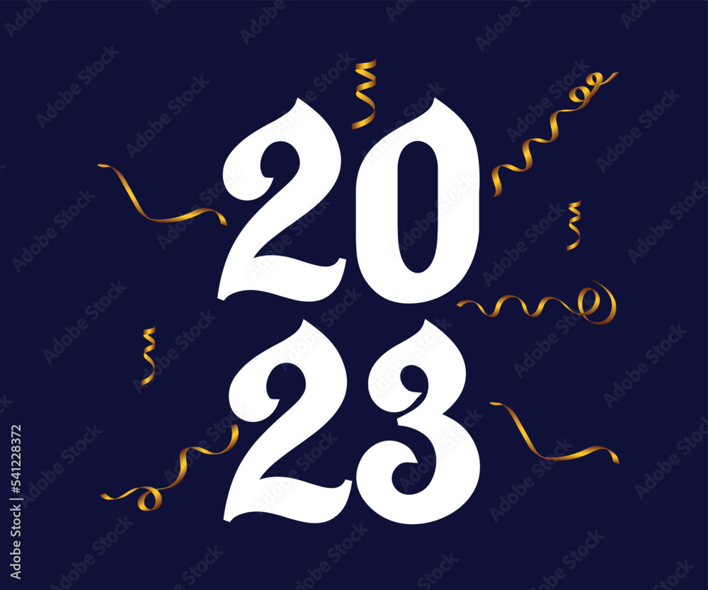 2023 New Year Background Design.2023 Number Vector.Blue Background ...