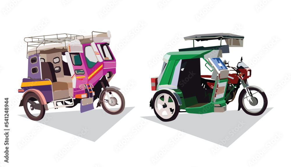 Traditional Pinoy Tricycle Stock Vector | Adobe Stock
