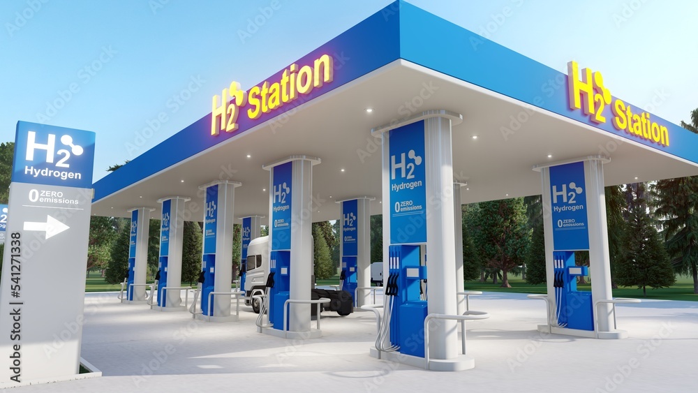 Hydrogen charging gas station. Hydrogen Refueling The Car On The ...