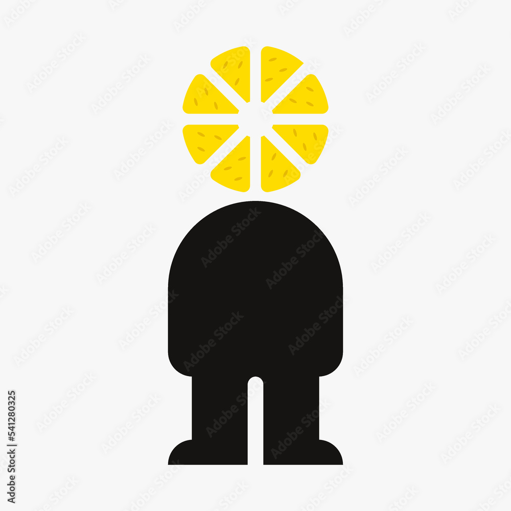 Human Lemon Logo Design Concept With Human Body and Lemon Symbol Vector ...