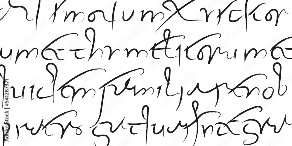 Phrases in Roman minuscule cursive. Elements of the handwriting of the ...