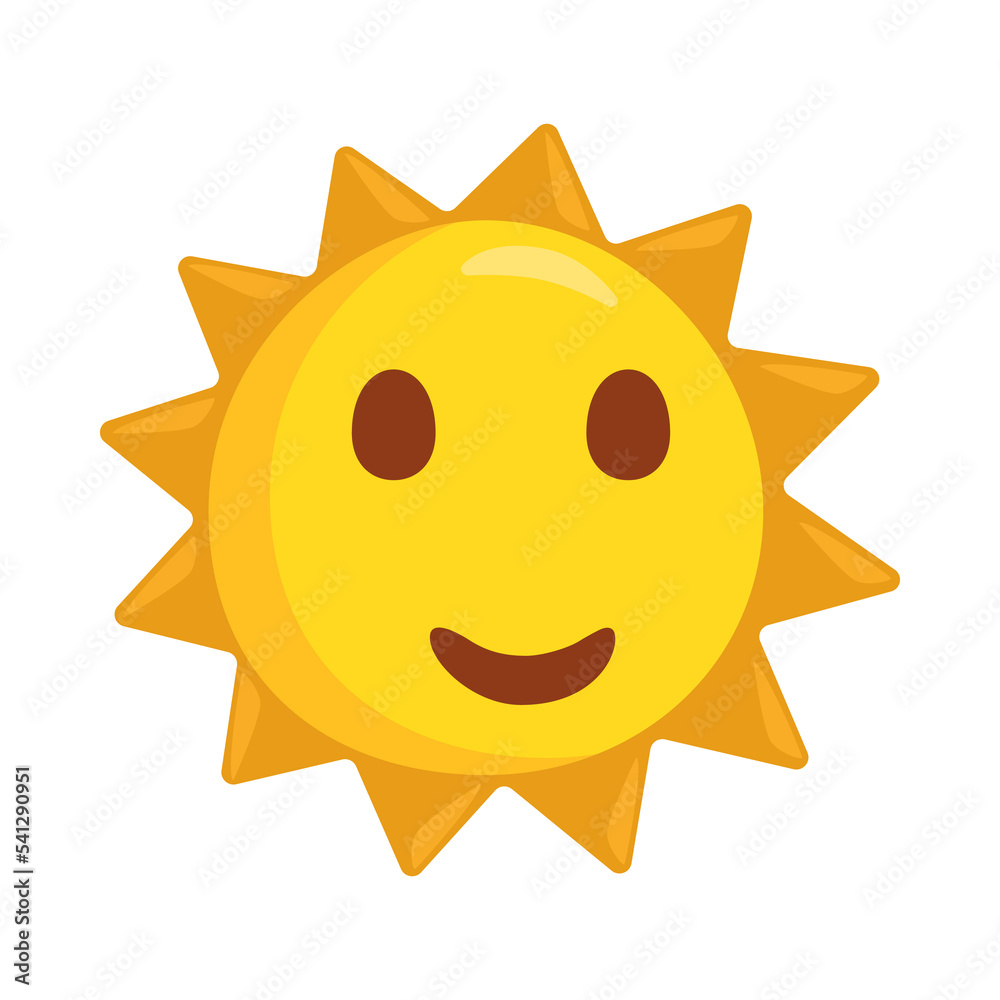 Sun Face Sign Emoji Icon Illustration. Summer Vector Symbol Emoticon ...