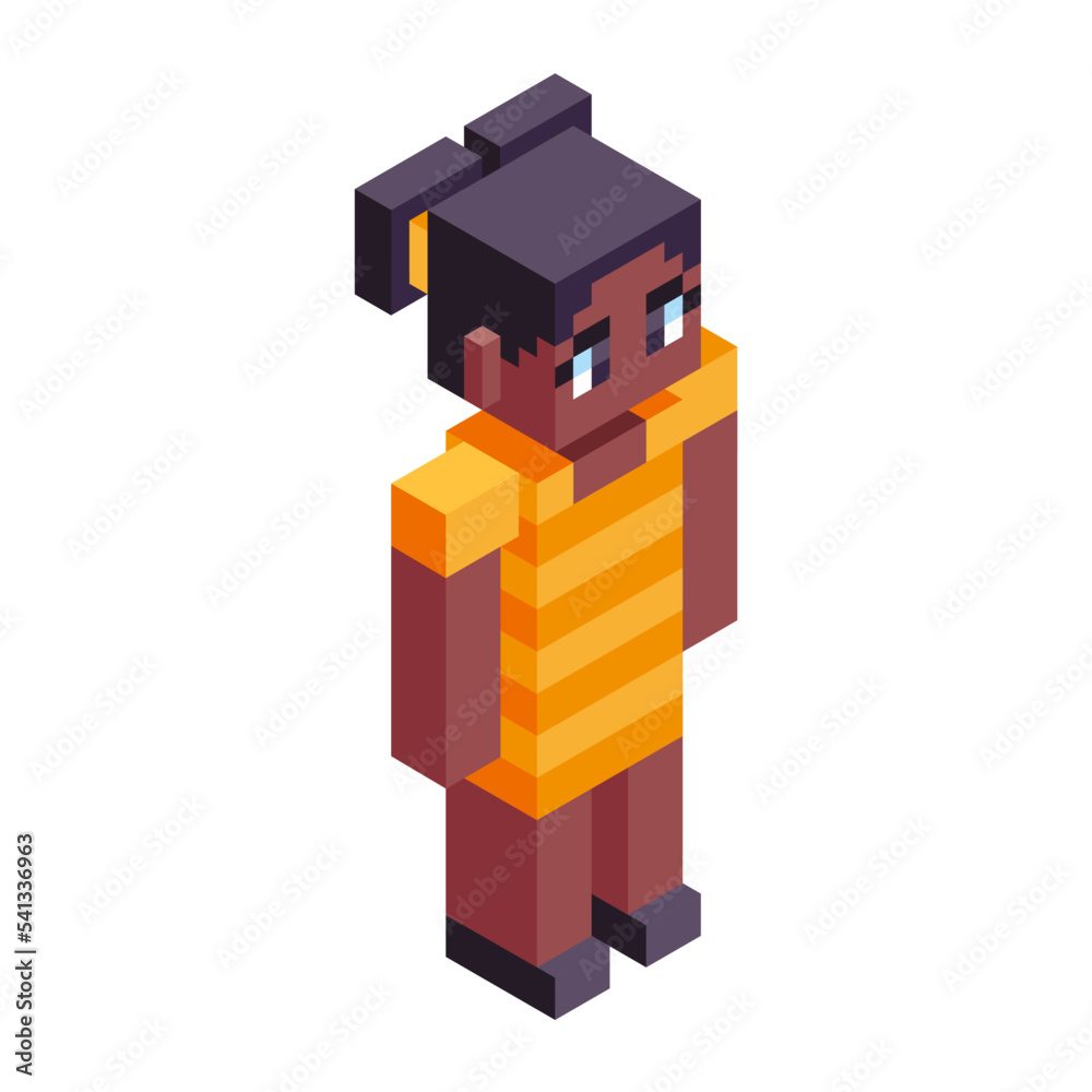 Isolated girl minecraft vector illustration Stock Vector | Adobe Stock