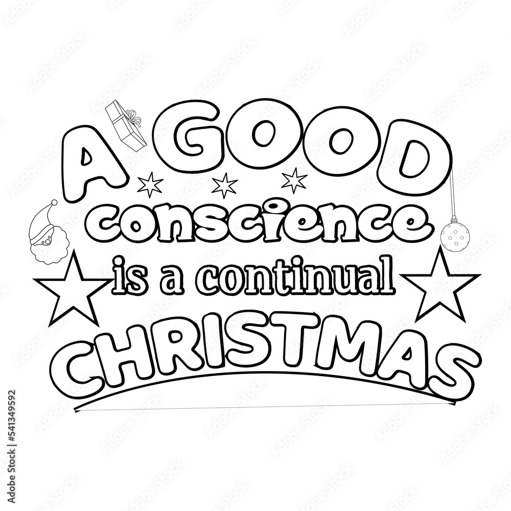 Merry Christmas Coloring page. Christmas line art coloring page design ...