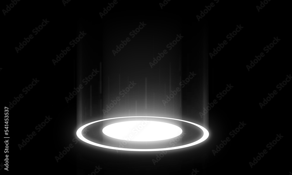 Magic fantasy portal. Magic circle teleport podium with hologram effect ...