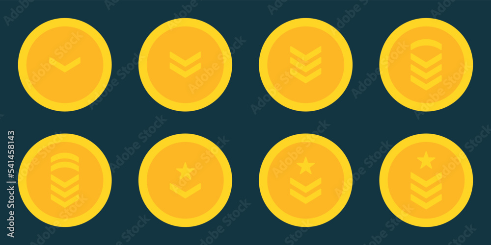Vector de Stock Army Rank Gold Icon. Military Badge Insignia Symbol ...
