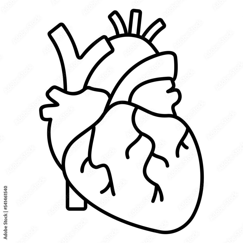 Human Heart Concept, Cardiovascular system vector icon Design, Organ ...