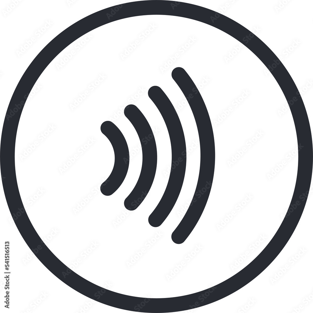 NFC icon. Contactless wireless pay sign logo. NFC technology contact ...