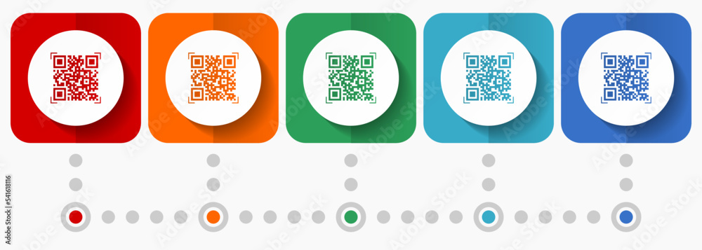 Qr code, shopping vector icons, infographic template, set of flat ...