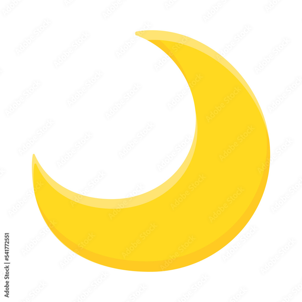 Moon Crescent Sign Emoji Icon Illustration. Lunar Phases Vector Symbol ...