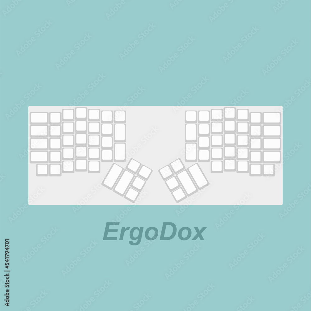 Ergo Dox Mechanical Keyboard layout vector Ergodox Computer Keyboard ...