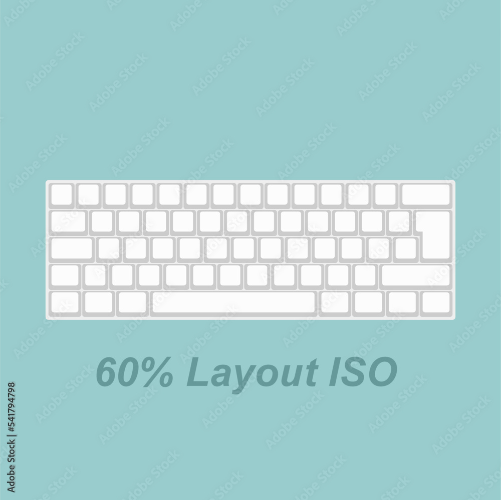60% Mechanical Keyboard layout vector iso , Computer Keyboard, Icons ...