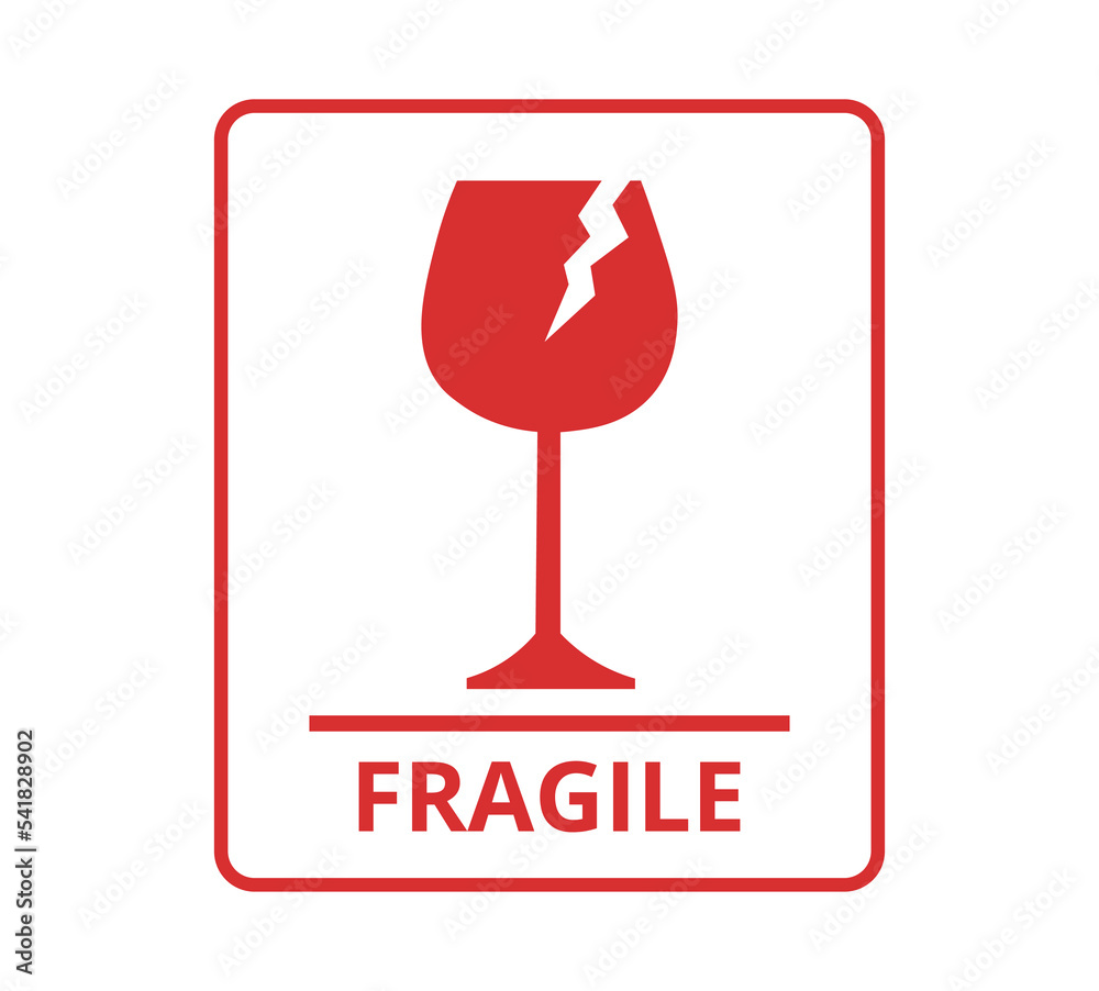 Image vectorielle Stock Isolated red fragile symbol. | Adobe Stock